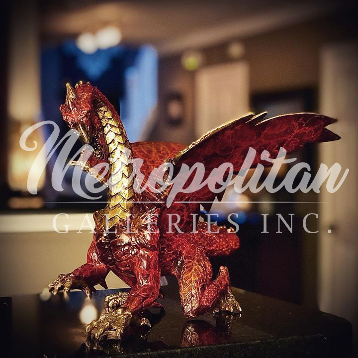 Bronze Candy Red Dragon Table-top Sculpture - Florida Bronze Statues ...