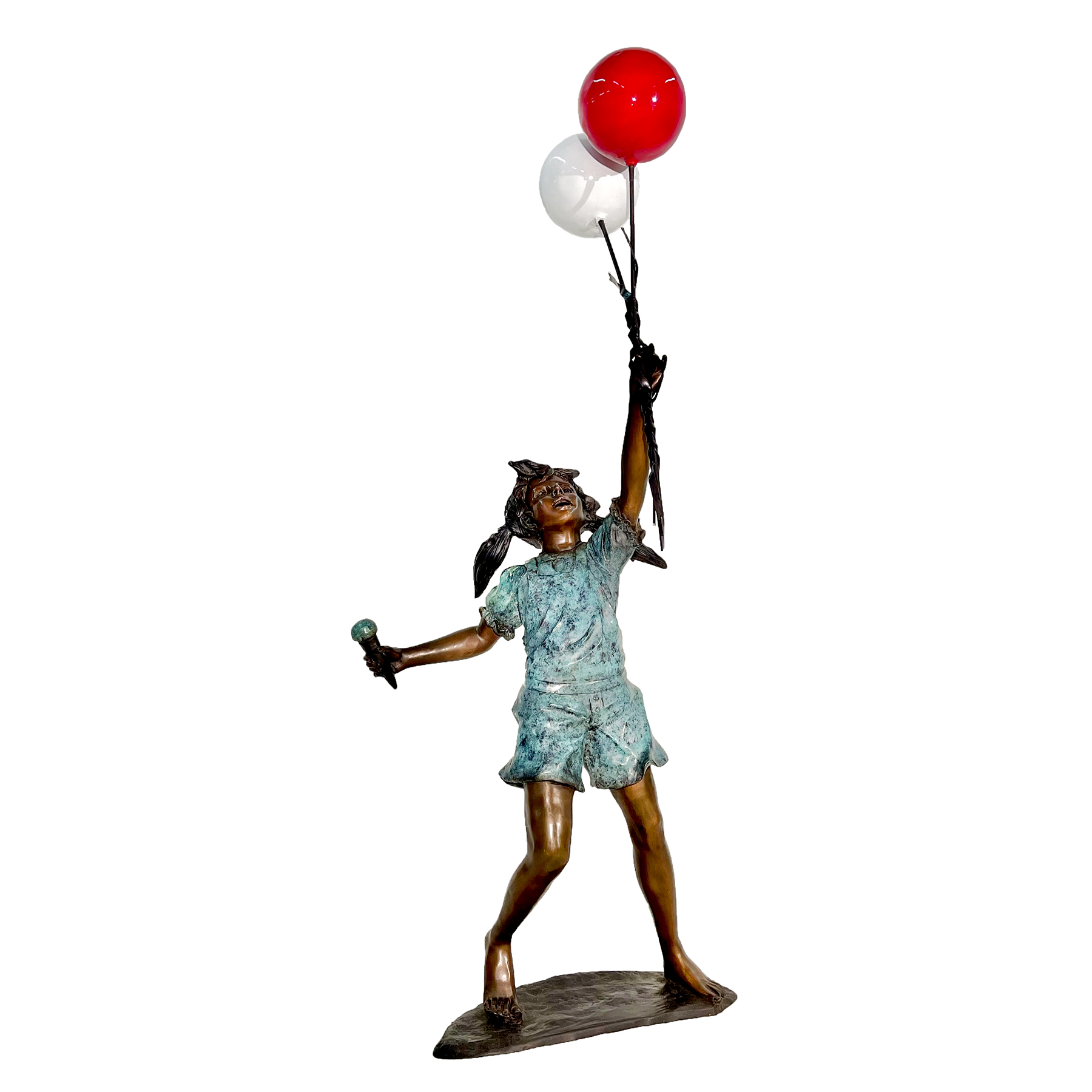 Bronze Girl with Balloons & Ice Cream Cone Sculpture - Florida Bronze ...