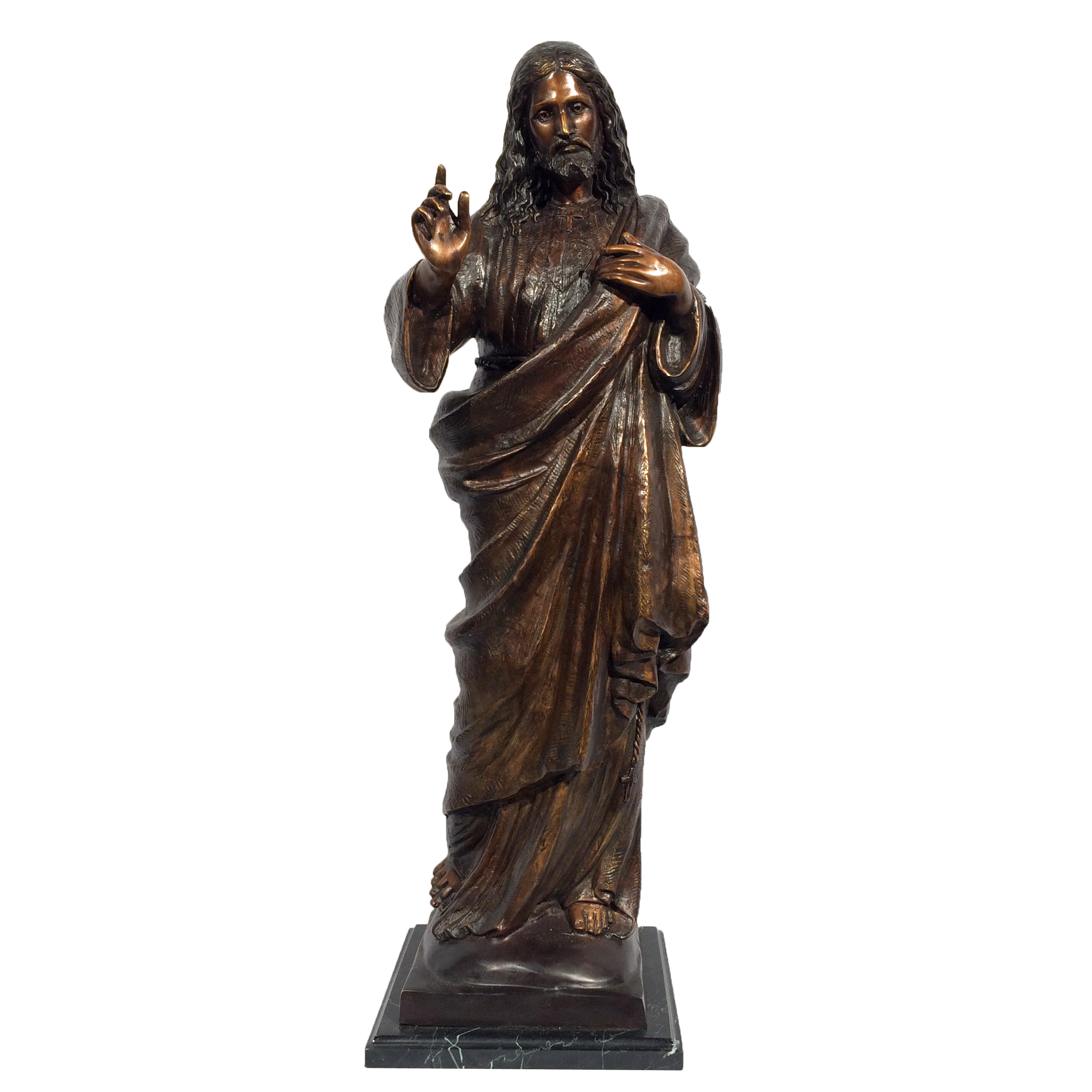 Bronze Jesus with Raised Hand Sculpture - Florida Bronze Statues ...