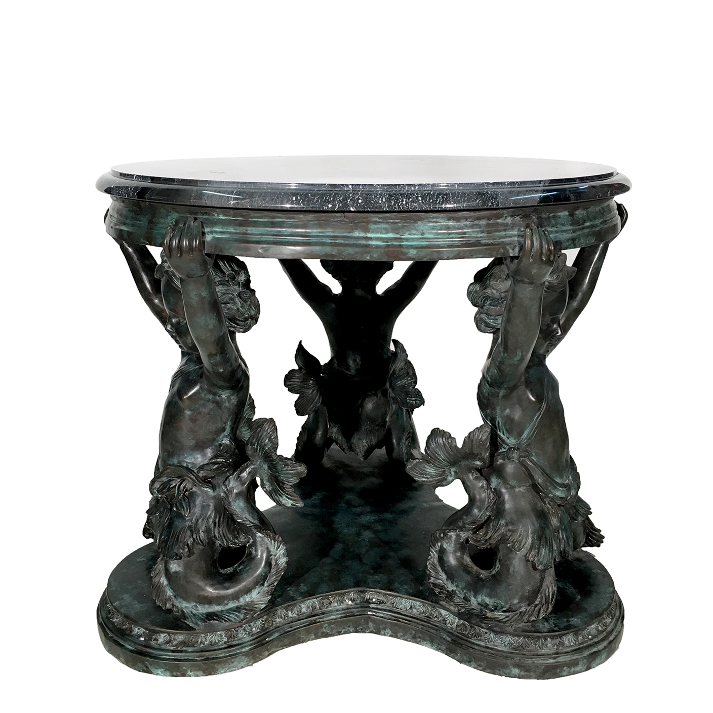 Bronze Merboy Table with Marble Surface - Florida Bronze Statues ...