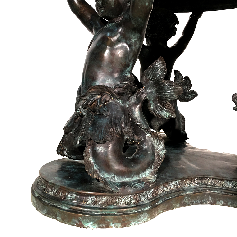 Bronze Merboy Table with Marble Surface - Florida Bronze Statues ...
