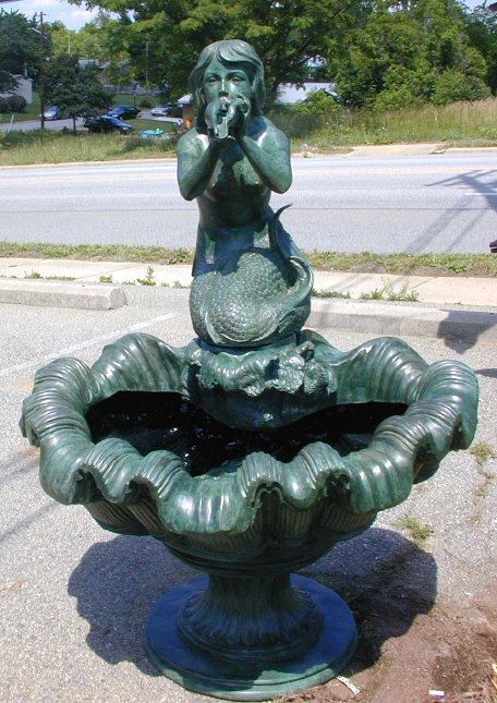 Bronze Mermaid on Shell Fountain - Florida Bronze Statues, Sculptures ...