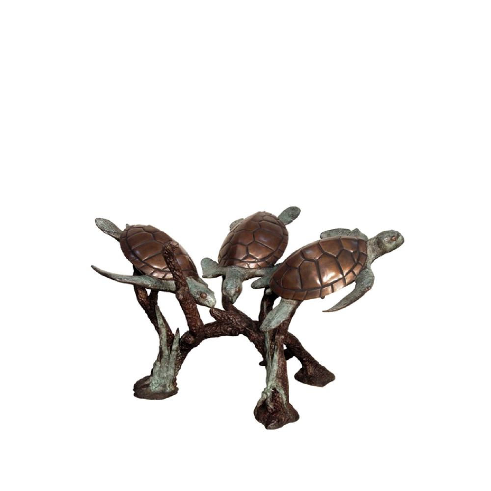 Bronze Three Sea Turtles Table Base Sculpture - Florida Bronze Statues ...