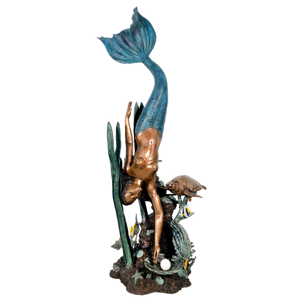 Bronze Mermaids in Sea Fountain Sculpture - Florida Bronze Statues ...