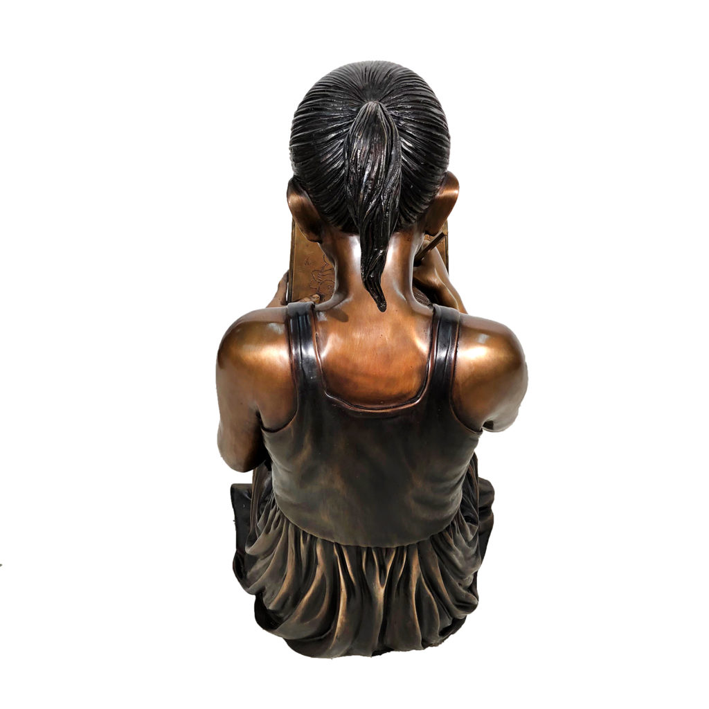 Bronze Sitting Girl Drawing Sculpture - Florida Bronze Statues ...