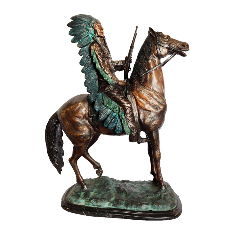 Bronze Indian Dan on Horse Sculpture – Florida Bronze Statues ...