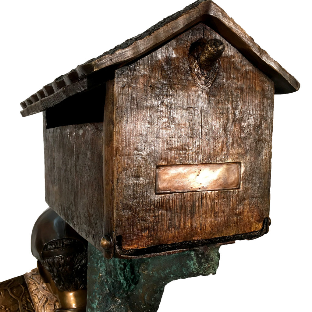 Bronze Boy & Dog on Log Mailbox - Florida Bronze Statues, Sculptures ...