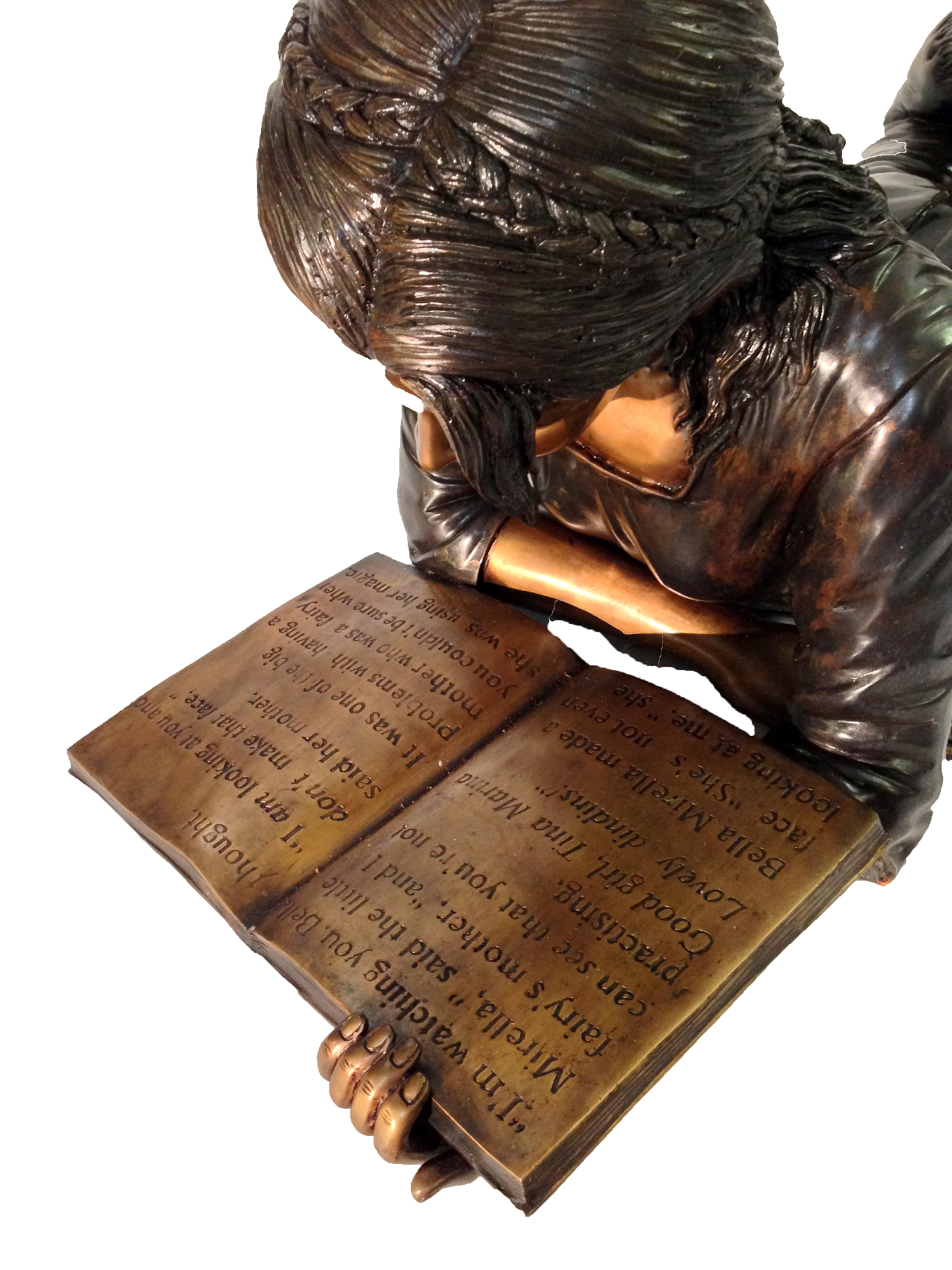 Bronze Lying Girl Reading Book Sculpture – Florida Bronze Statues ...