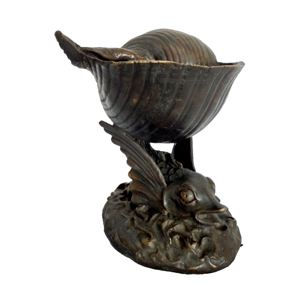 Bronze Shell with Fish Sculpture – Florida Bronze Statues, Sculptures ...
