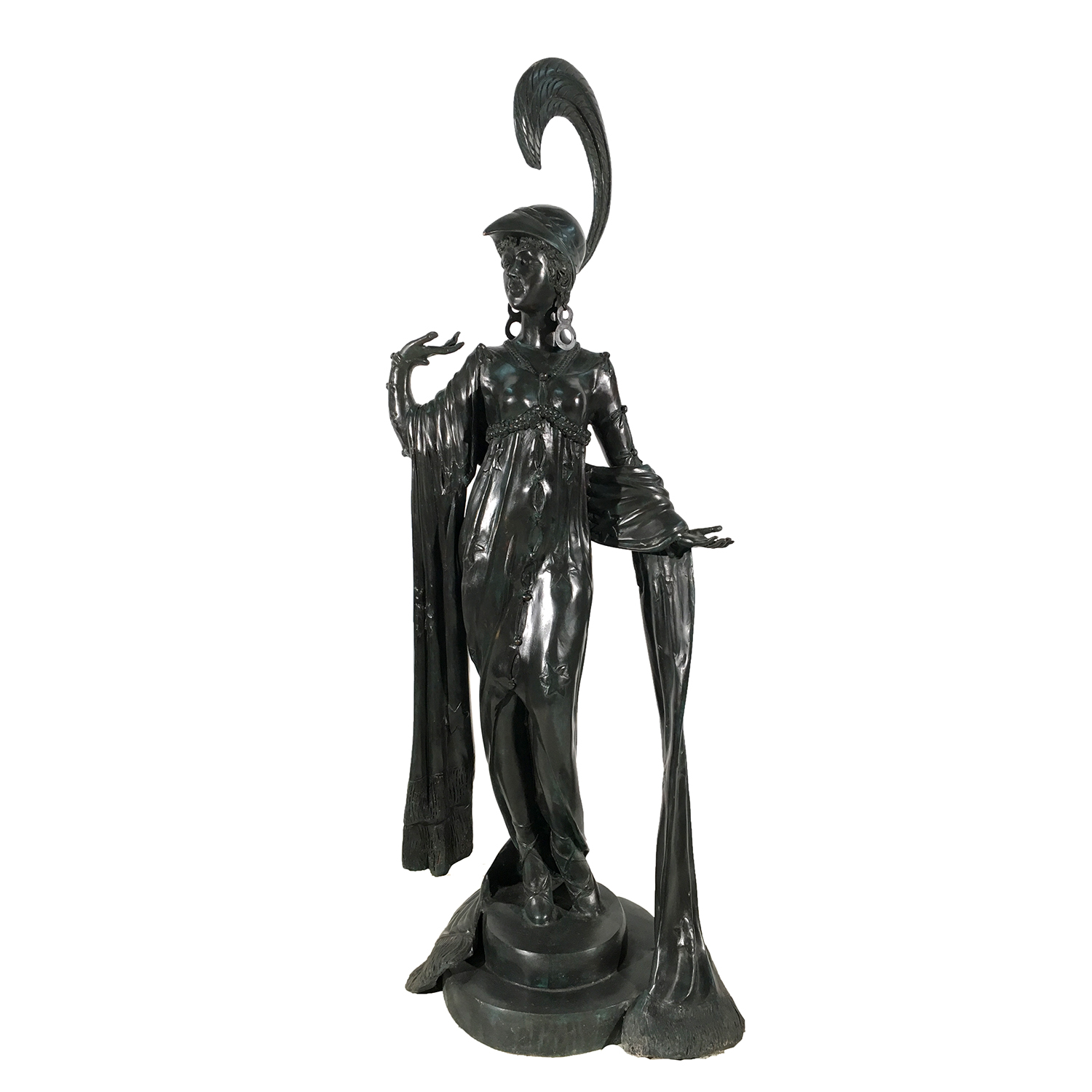 Bronze 1900's Art Deco Lady Sculpture - Florida Bronze Statues ...