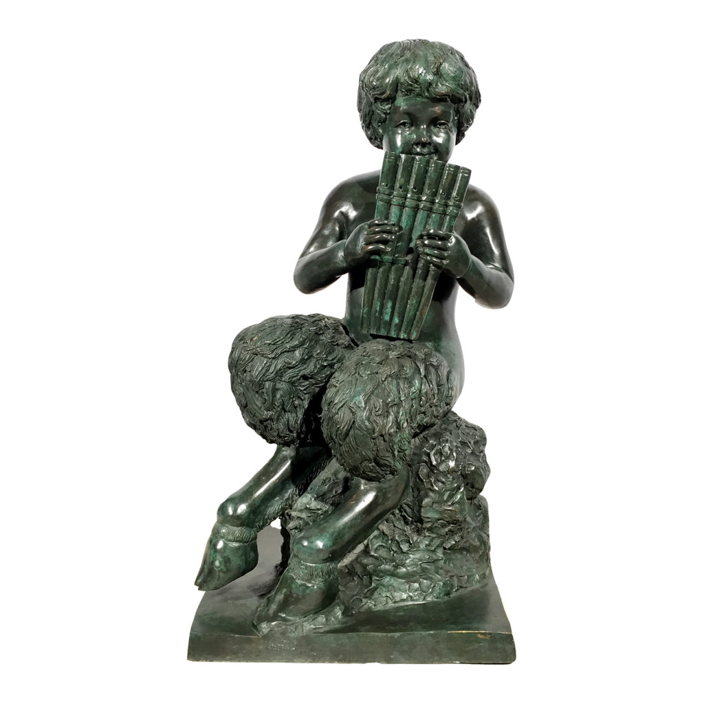 Bronze Satyr Boy with Panpipe Sculpture - Florida Bronze Statues ...