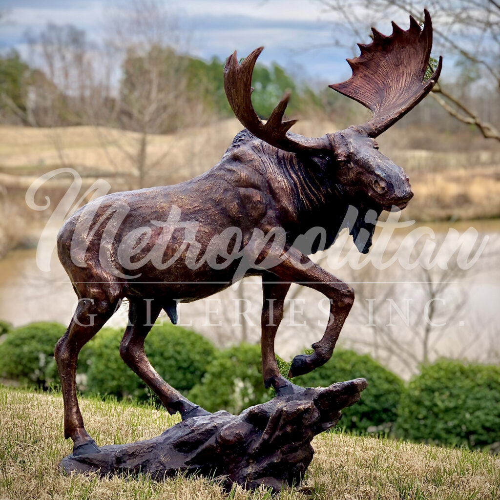 Bronze Moose on Rock Sculpture - Florida Bronze Statues, Sculptures and ...