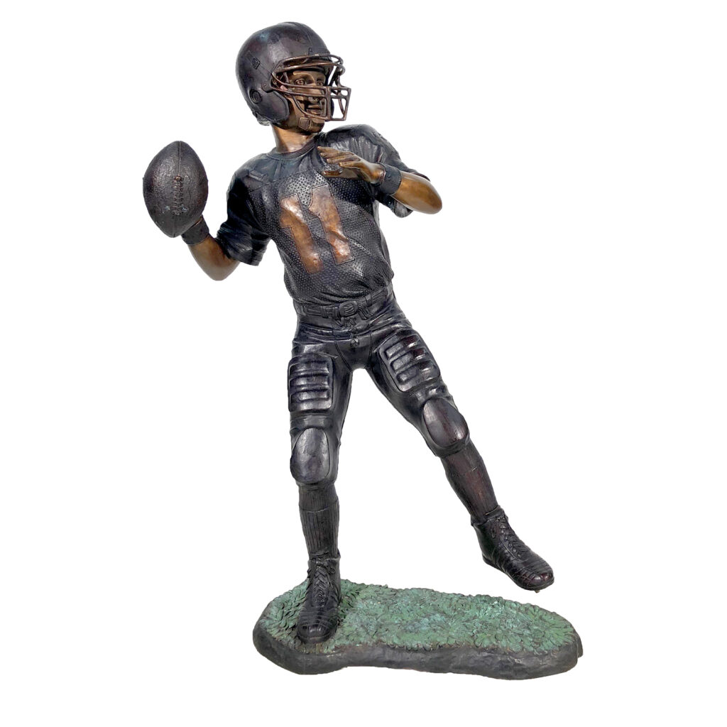 Bronze Football Player with Ball Sculpture - Florida Bronze Statues ...