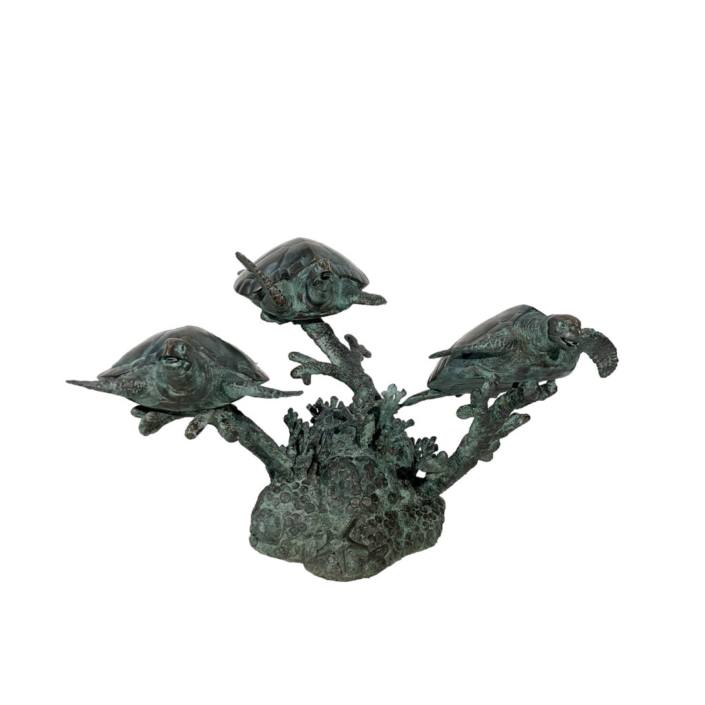 Bronze Sea Turtle Trio Fountain Sculpture – Florida Bronze Statues ...