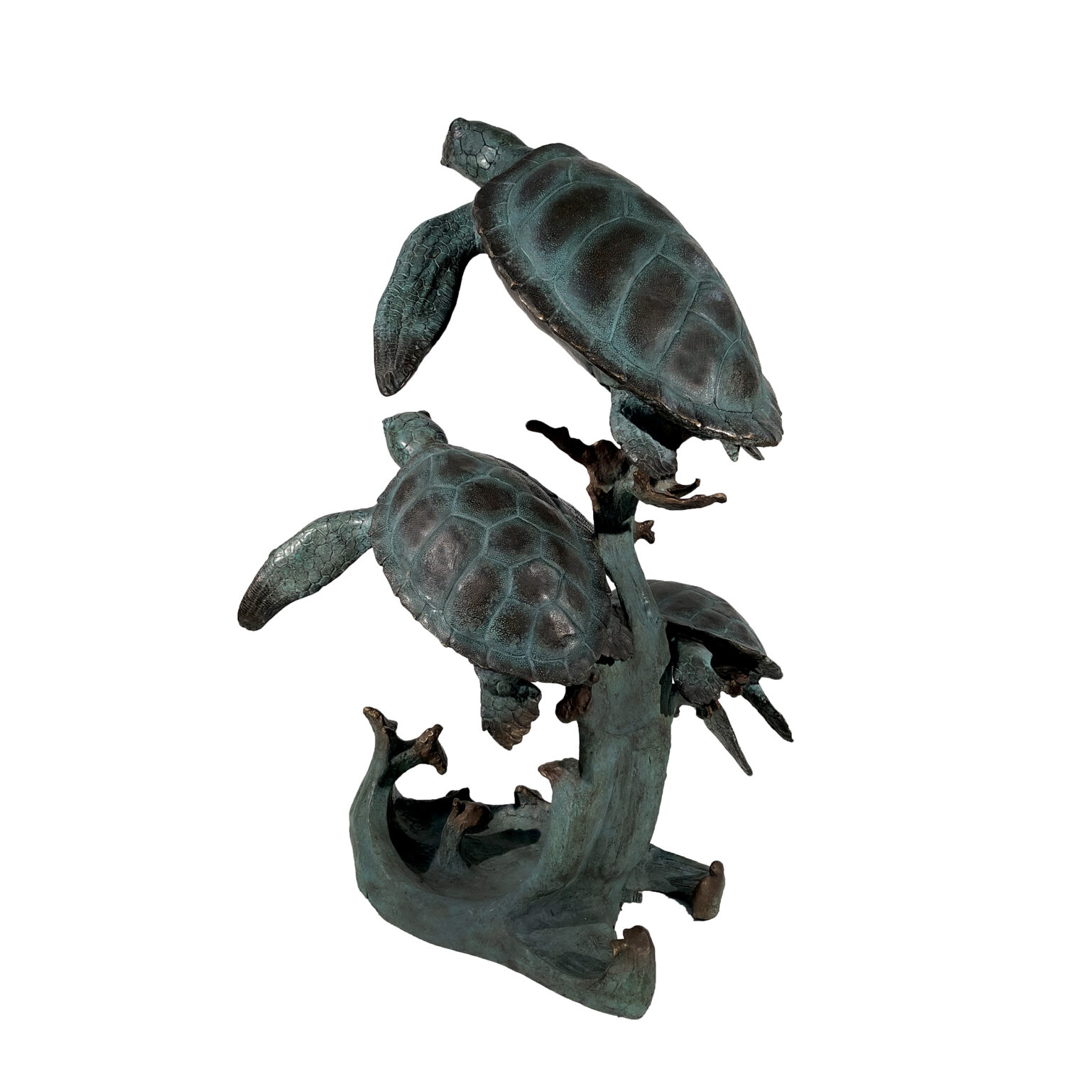 Bronze Three Sea Turtles Fountain Sculpture - Florida Bronze Statues ...