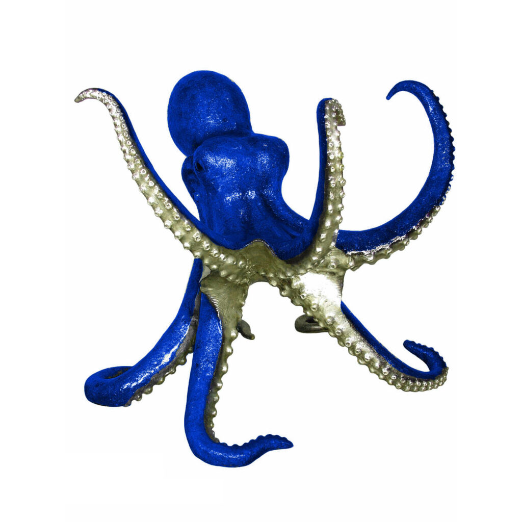 Bronze Colorful Octopus Sculpture (Royal Blue) - Florida Bronze Statues ...