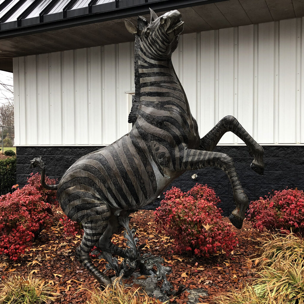 Bronze Rearing Zebra Sculpture (Right) - Florida Bronze Statues ...