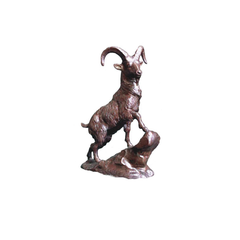Bronze Mountain Goat on Rock Table-top Sculpture - Florida Bronze ...