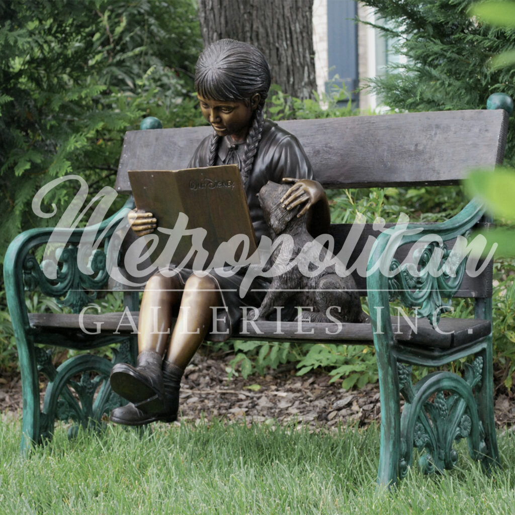 Bronze Lying Girl Reading Book Sculpture - Florida Bronze Statues ...