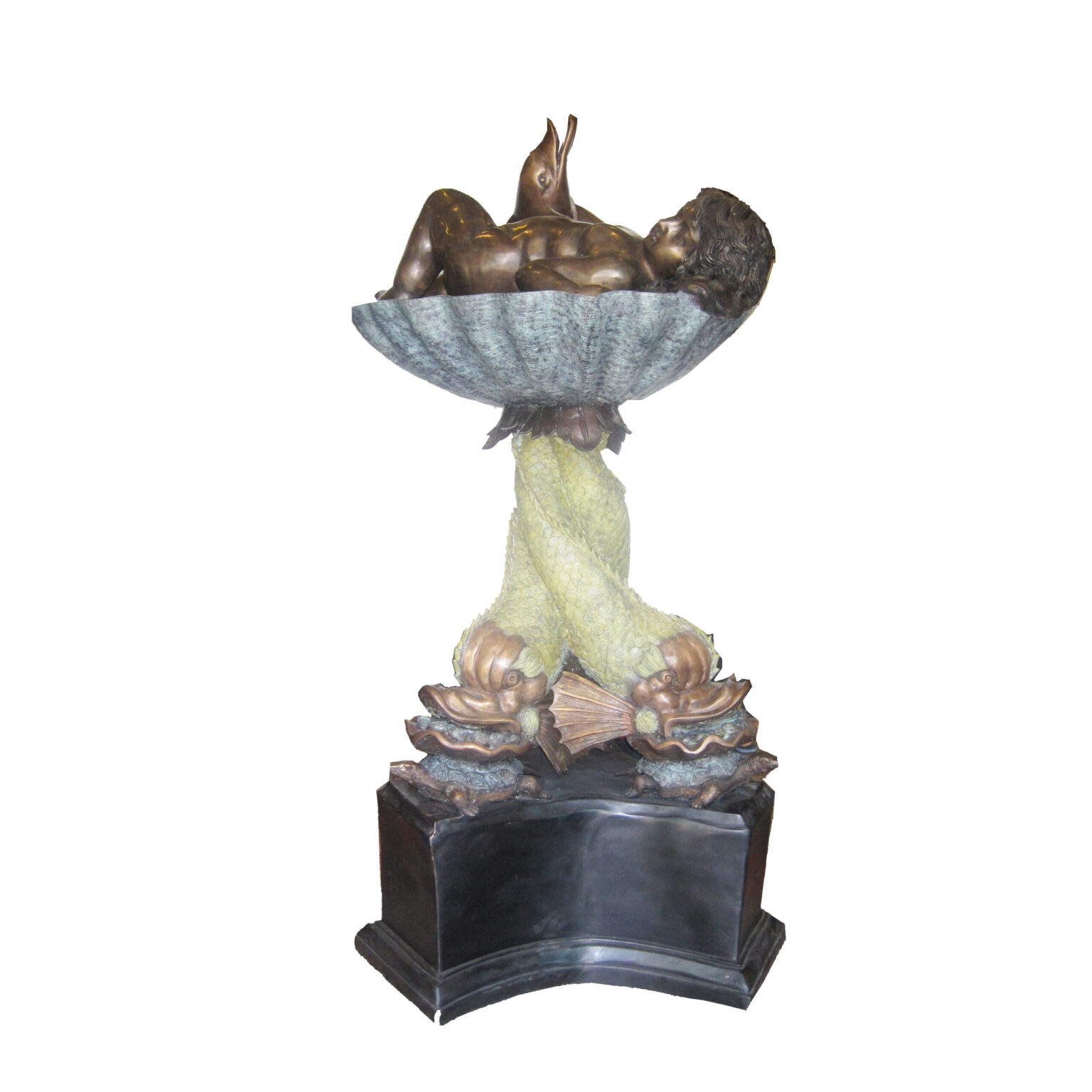 Bronze Nautical Boy & Fish Fountain - Florida Bronze Statues ...