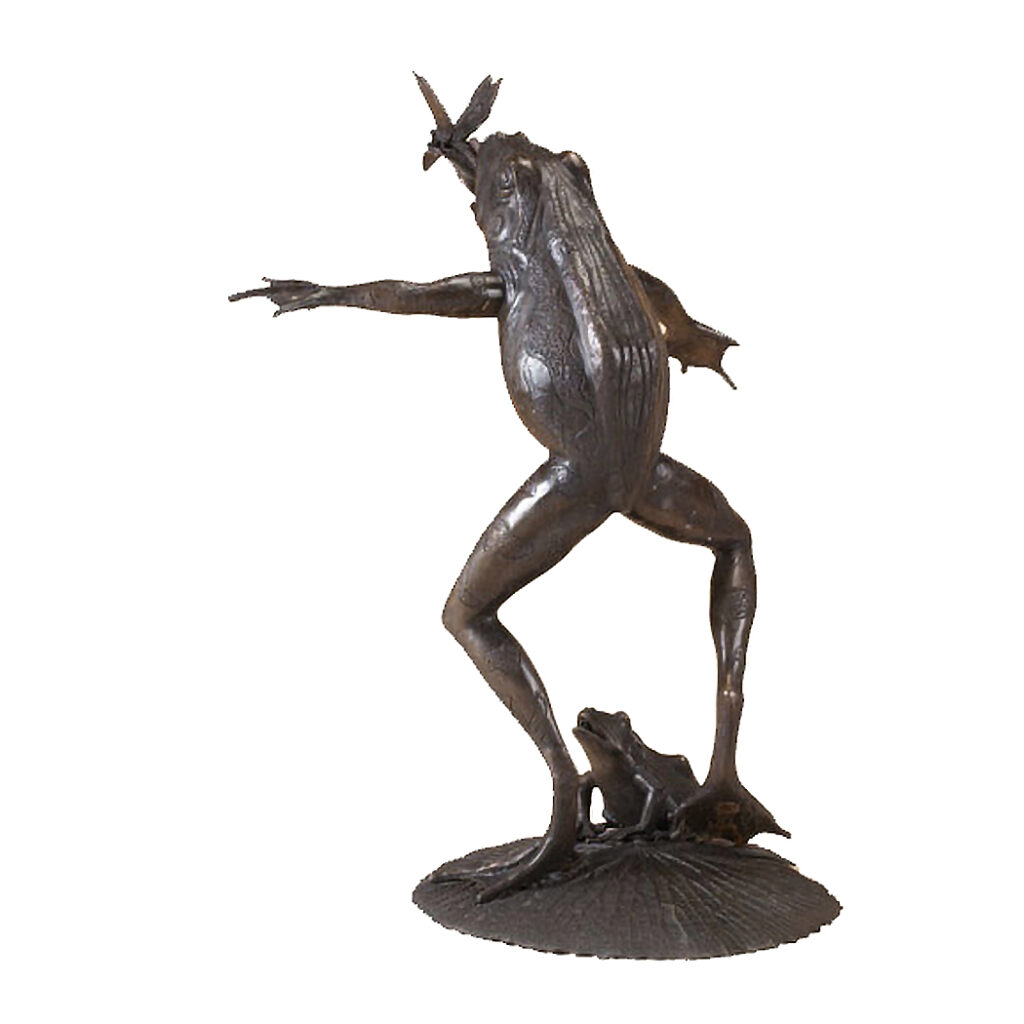 Bronze Frog with Dragonfly Fountain Sculpture - Florida Bronze Statues ...