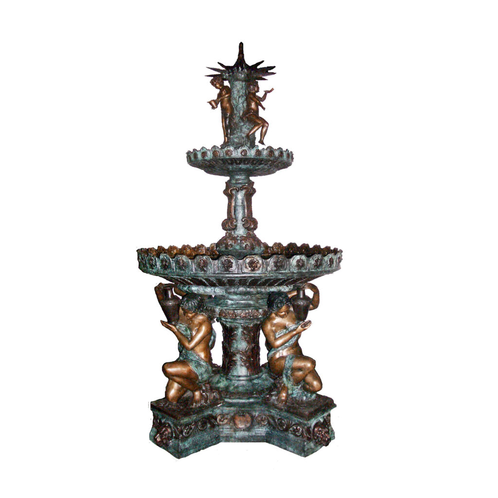 Bronze Medieval Three Ladies Tier Fountain - Florida Bronze Statues ...