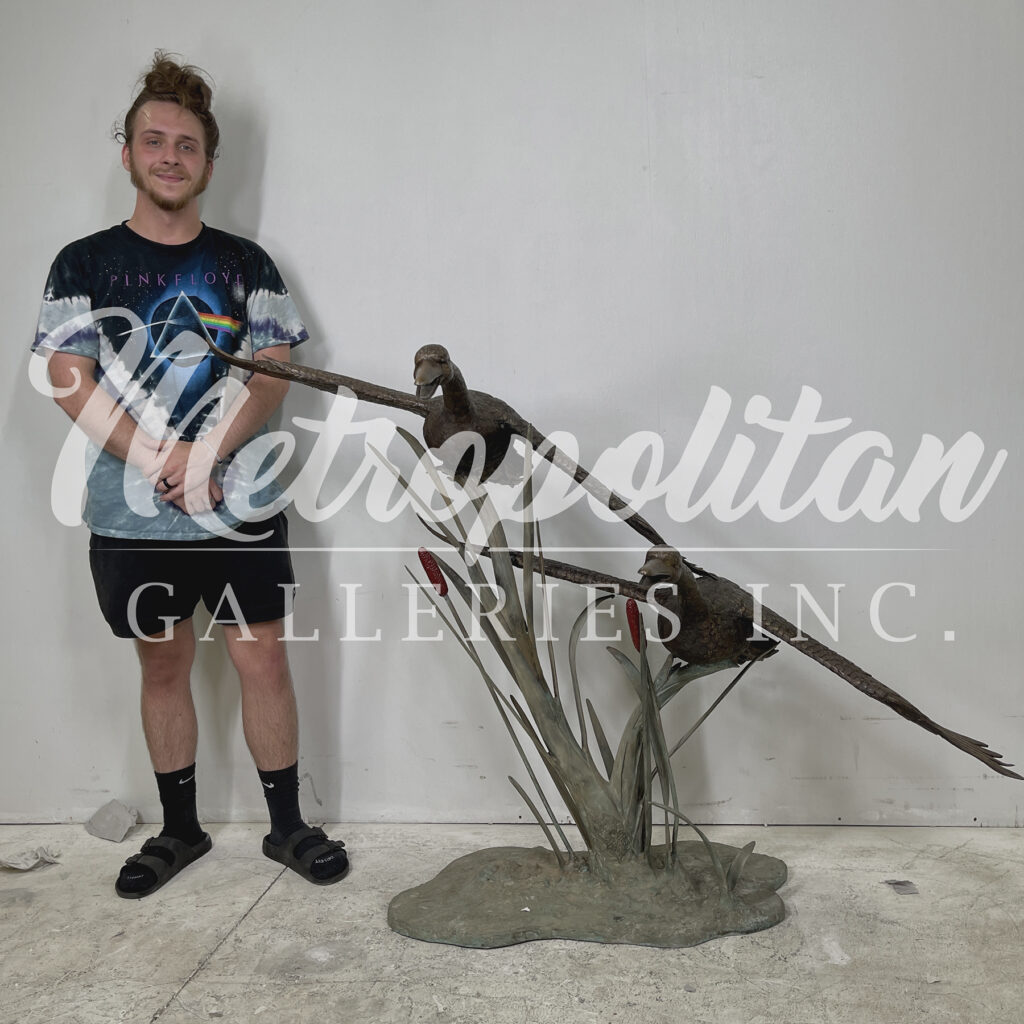 Bronze Two Flying Geese Fountain Sculpture - Florida Bronze Statues ...