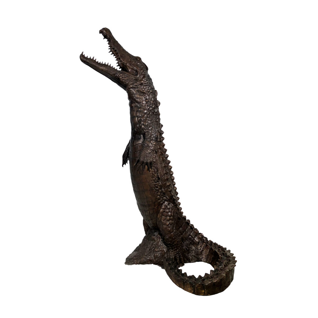 Bronze Standing Crocodile Fountain Sculpture - Florida Bronze Statues ...